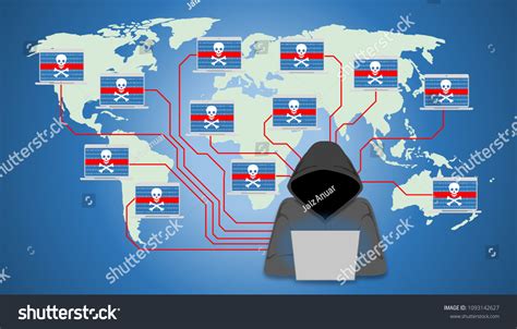 Illustration Insecure Network World Wide Computer Stock Illustration