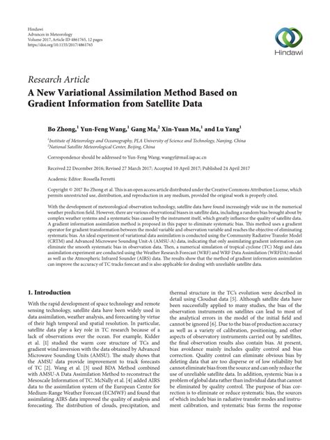 Pdf A New Variational Assimilation Method Based On Gradient