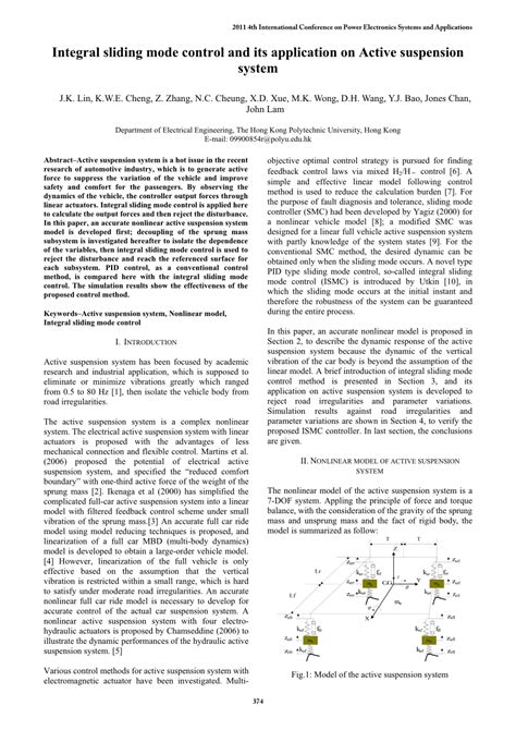 Pdf Integral Sliding Mode Control And Its Application On Active