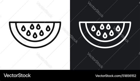 Melon Icon Set In Black And White Outlines Vector Image