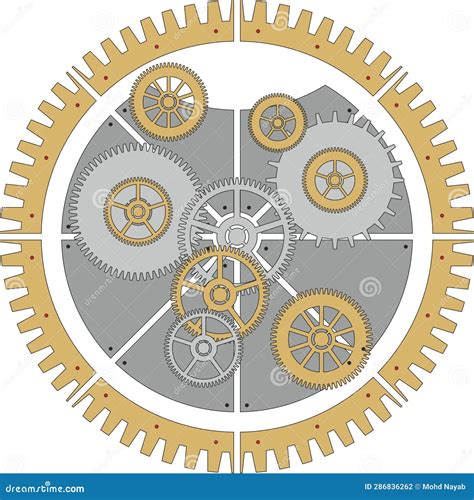 Realistic Analog Clock Mechanism Illustration Stock Vector Illustration Of Diagram Logo