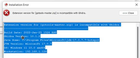 Go Installation Problem With Gotools Extension For Ghidra Extension