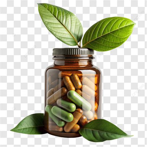 Eco Friendly Pill Bottle With Vibrant Green Leaves Supplements Health