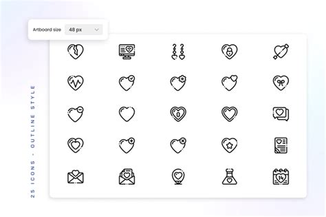 Heart Icons Adobe Illustrator Figma Icons Ft Valentine And Love Envato