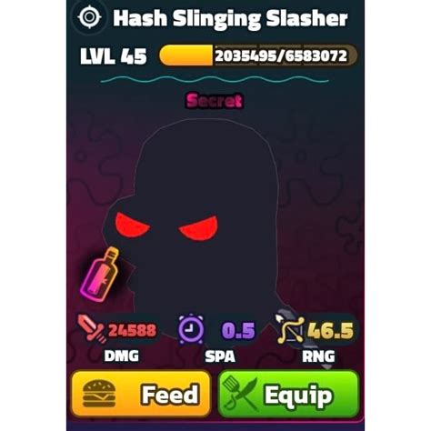 Spongebob Tower Defense Secret Trait Hash Slinging Slasher Spongebob Tower Defense Game Item