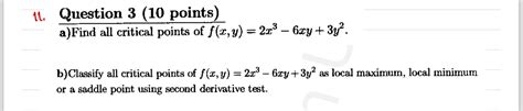 Solved Question 3 10 ﻿pointsbar A ﻿find All Critical