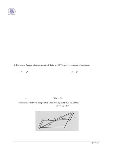 Maths Standard 041 Ce Qp Set 1 Pdf Area Circle