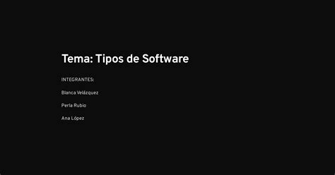 Tema Tipos De Software