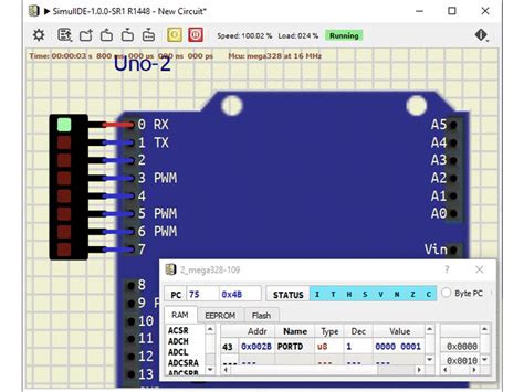 marquee light demo on arduino uno portd