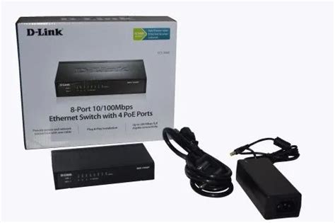 D Link DES 1008P 8 Port 10 100 Mbps Fast Ethernet Desktop Switch With 4 PoE Ports Black At Rs