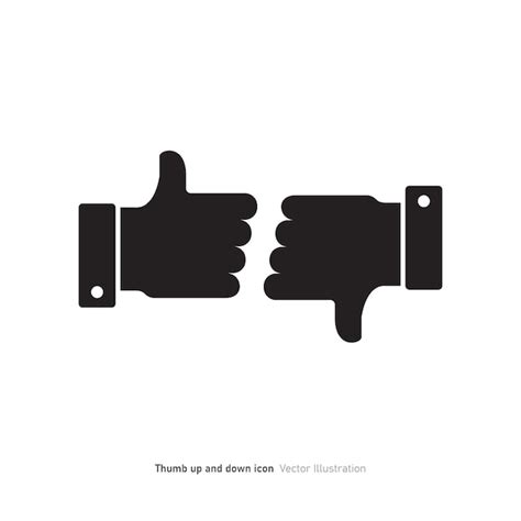 Le Dessin De Licône Du Pouce Vers Le Haut Et Vers Le Bas Isolé Sur Un Fond Blanc Vecteur Premium