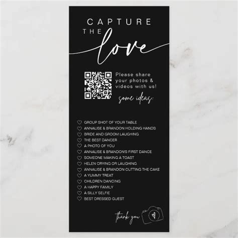 Modern Script Capture The Love QR CODE Card Zazzle