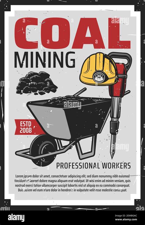 Coal Mining Iron And Ore Excavation Equipment Vector Mining Industry Coal Extraction Factory