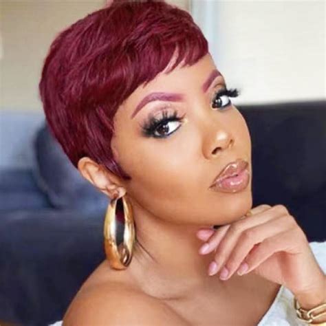 Hotkis Short Pixie Wigs Human Hair For Black Women Pixie