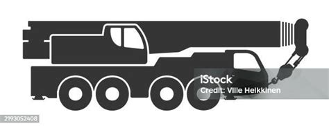 모바일 크레인 아이콘 기호 모양입니다 모바일 리프팅 기계 로고 기호 벡터 일러스트 레이 션 이미지 흰색 배경에 고립되어 있습니다 건설 기계류에 대한 스톡 벡터 아트 및 기타