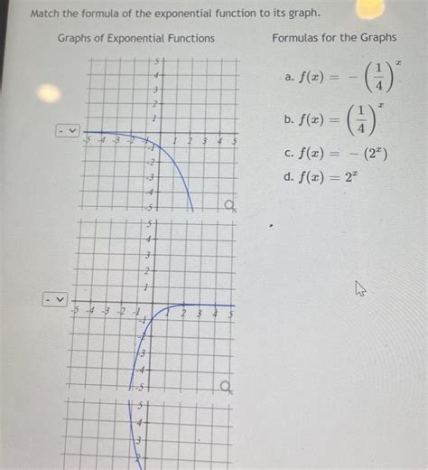 Solved Match The Formula Of The Exponential Function To Its