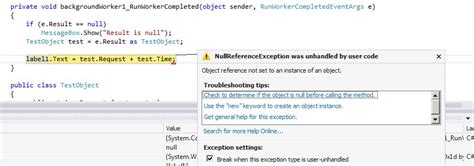 C Background Worker Result Object Is Null After Adding Object With Strings Stack Overflow