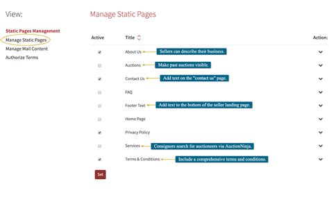 Static Pages