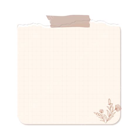 Sticker Notes Cute With Grid Theme Autumn Brown Leaves Background