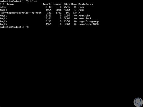 Comando Para Ver El Uso Del Disco Del Sistema Y Espacio De Disco Linux