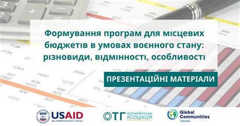 Формування програм для місцевих бюджетів в умовах воєнного стану різновиди відмінності