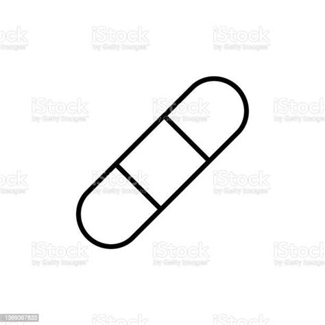 접착제 석고 라인 아이콘 흰색 배경에 격리 된 벡터 윤곽 선 로고 가리기에 대한 스톡 벡터 아트 및 기타 이미지 가리기 건강관리와 의술 끈적거리는 Istock