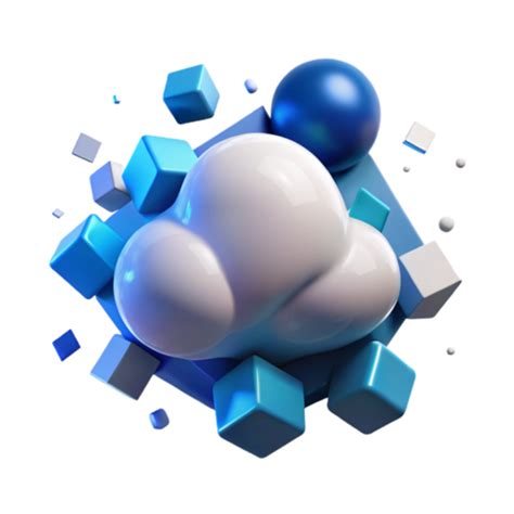 Abstract 3d Cloud Computing Illustration Cubes Sphere Digital Network