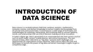 PPT - INTRODUCTION OF DATA SCIENCE PowerPoint Presentation, free download - ID:13106479