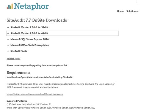 Netaphor Siteaudit™ 77 Release Notes Netaphor Siteaudittm Knowledgebase