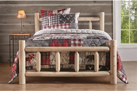 Buy Castlecreek Cedar Log Queen Bed With Headboard And Footboard Rustic Natural Unfinished