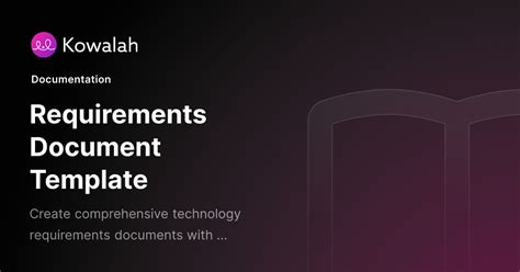 Requirements Document Template Kowalah Docs
