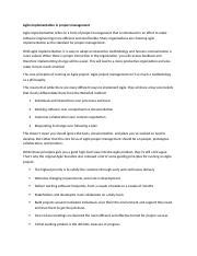 Agile Implementation In Project Management Docx Agile Implementation In Project Management