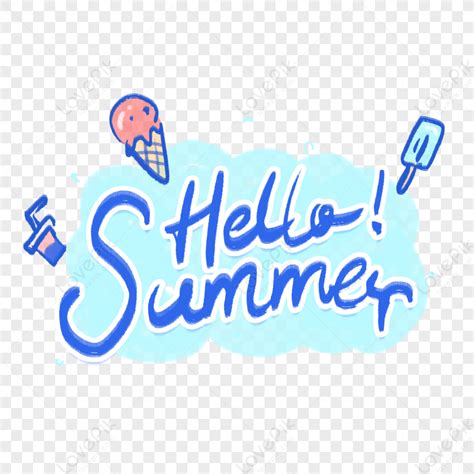 안녕하세요 여름 영어 글꼴 Png 일러스트 무료 다운로드 Lovepik