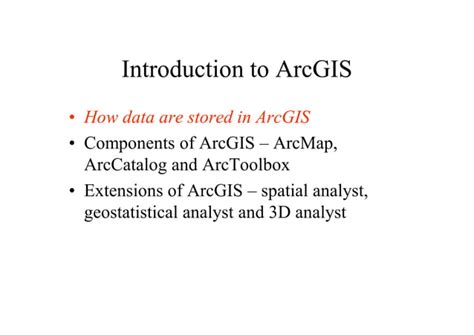Arc Gis Introduction Ppt Pdf Databases Computer Software And Applications