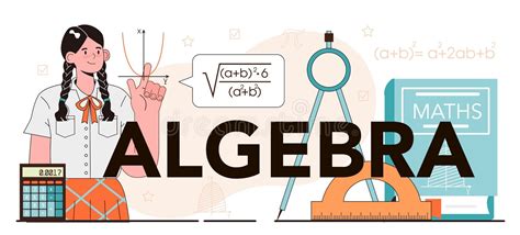 Mathematics Typographic Header Learning Mathematics Idea Of Education Stock Vector