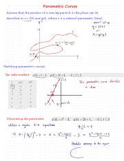 Parametric Functions Pdf Parametric Curves Assume That The Position Of A
