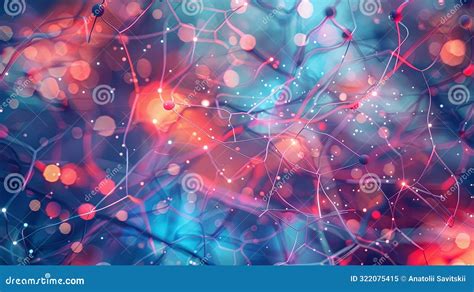 A Colorful Abstract Illustration Representing A Neural Network With Connected Nodes Generative