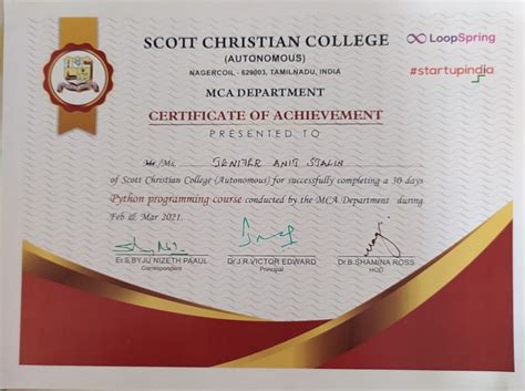 I Have Completed Python Programming Course In 30 Days Jenifer Anit Stalin