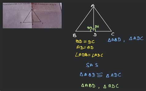 Prove That Abc Is An Isosceles Triangle If Median Ad⊥bc Fig B Filo