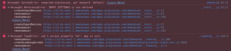 Playcanvas Build Throwing Errors In Startjs And Loadingjs