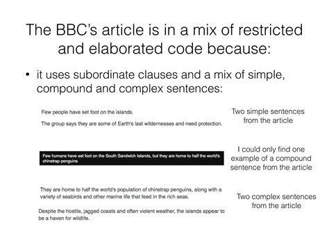 Elaborated And Restricted Codes Ppt