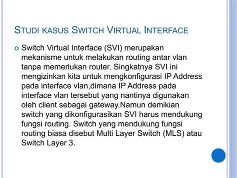 Multilayer Switch Ppt