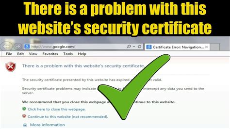 There Is A Problem With This Websites Security Certificate Best