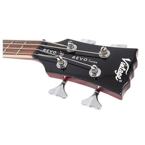 Vintage REVO Supreme Hollowbody Short Scale Bass, Cherry Red at Gear4music