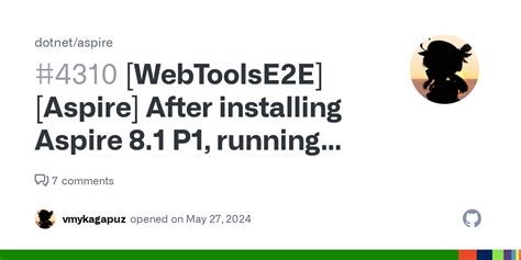 Webtoolse2e Aspire After Installing Aspire 81 P1 Running Existing