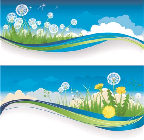 여름 푸른 하늘 배너 Eps Uidownload