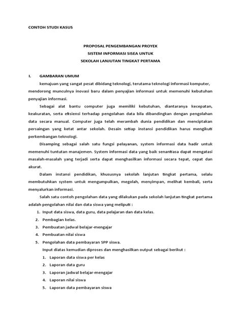 Studi Kasus Sistem Informasi Sisea Pdf