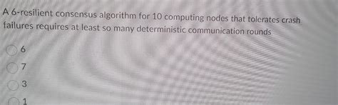 Solved A 6 Resilient Consensus Algorithm For 10 Computing