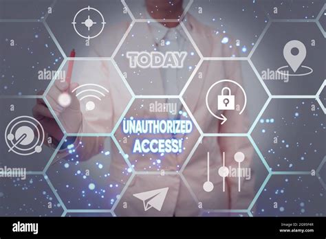 Inspiration Showing Sign Unauthorized Access Word Written On Use Of A