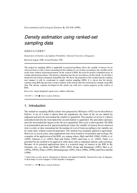 pdf density estimation using ranked set sampling data